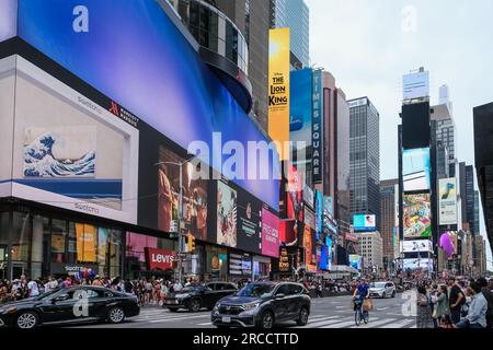Architectural detail of Times Square, a major commercial intersection ...