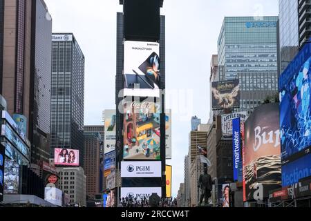 Architectural detail of Times Square, a major commercial intersection ...