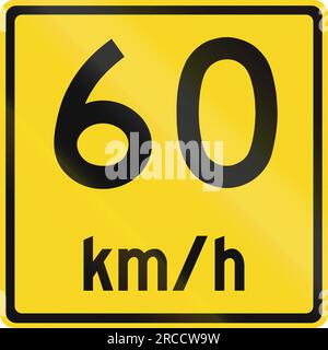 An Canadian warning traffic sign - Advisory speed 40 kmh ahead. This ...