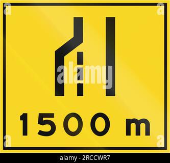 Canadian road warning sign - Merging from the right. This sign is used ...