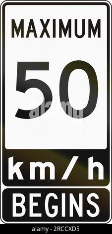 Canadian speed limit sign, in miles per hour. This sign is used in ...