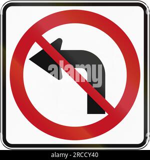 An Canadian regulatory sign - no U-turn. This sign is used in Ontario ...