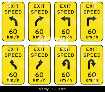 Australian road warning sign - Hairpin Curve Stock Photo - Alamy