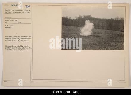 Image depicting a gas shell explosion during pyrotechnic research ...