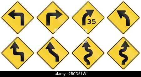 Collection of warning signs used in the USA Stock Photo - Alamy