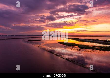 Mobile Bay Causeway at sunset Stock Photo - Alamy