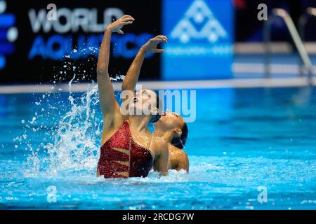 Ruby Remati and Megumi Field, of United States, compete in the duet ...