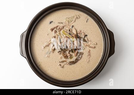 Beef perilla soup on white background Stock Photo - Alamy