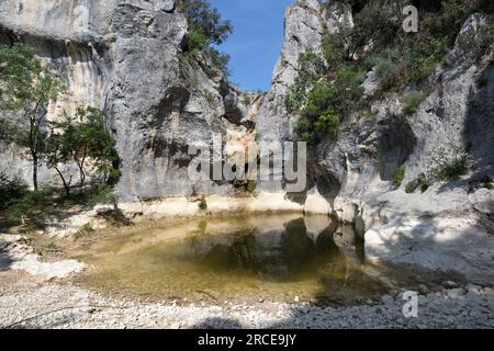 The Gour del la Sompe Gorge and Cascade in the Dry Season, Lagorce ...