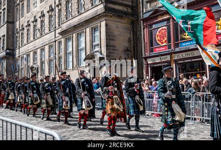 Crowd watching Scottish parade, Service of Thanksgiving for Charles III ...
