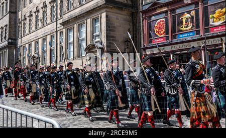 Crowd watching Scottish parade, Service of Thanksgiving for Charles III ...