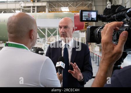 French Economy and Finance Roland Lescure leaves after the weekly ...