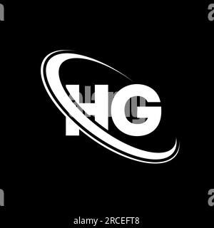 HG H G Letter Modern Logo Design with Swoosh Cutting the Middle Letters ...