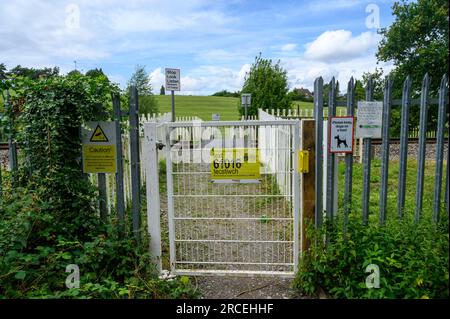 White gate on a pedestrian rail crossing on a UK rail line Stock Photo ...