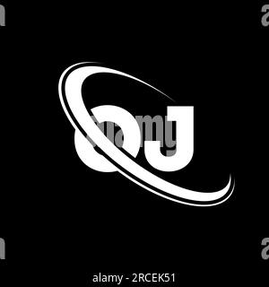 OJ logo. O J design. White OJ letter. OJ/O J letter logo design. Initial letter OJ linked circle ...