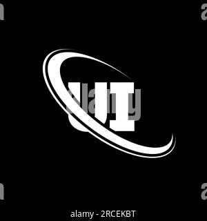 UI U I letter logo design. Initial letter UI linked circle uppercase ...