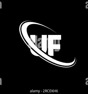 Initial UF letter Logo Design vector Template. Abstract Script Letter ...