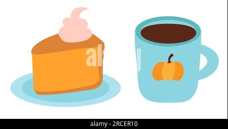 Cute Tea and cake cartoon. Tea and cake clipart vector illustration ...