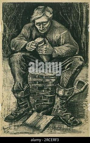 Vincent Van Gogh - Workman Sitting Basket Cutting Bread 1882 Stock ...