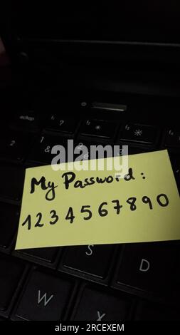 My Password : 1234567890 on sticky notes Stock Photo - Alamy