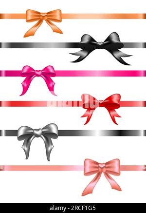 Set of multicolored shiny ribbons, isolated on white Stock Vector Image ...