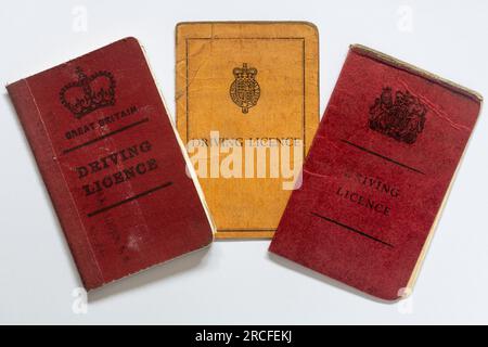 Old driving licence licences from Great Britain, from the 1960s and ...
