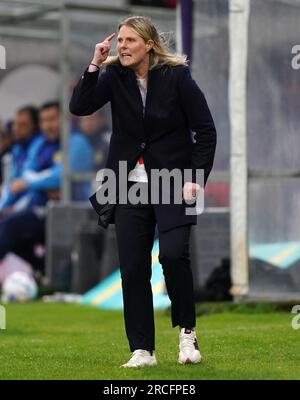 Northern Ireland head coach Gail Redmond gestures on the touchline ...