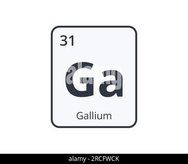 Gallium symbol. Element number 31 of the Periodic Table of the Elements ...