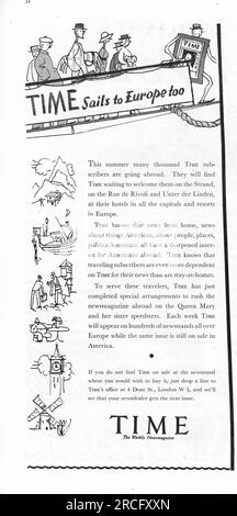 Vintage Time Magazine 6 July 1936 Issue Advert, USA Stock Photo - Alamy