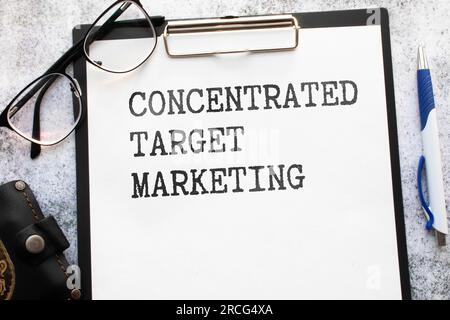 text Concentrated Target Marketing on torn paper Stock Photo - Alamy