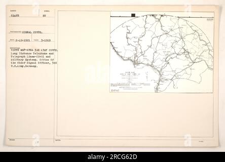 Map of the long distance telephone and telegraph lines used by the ...