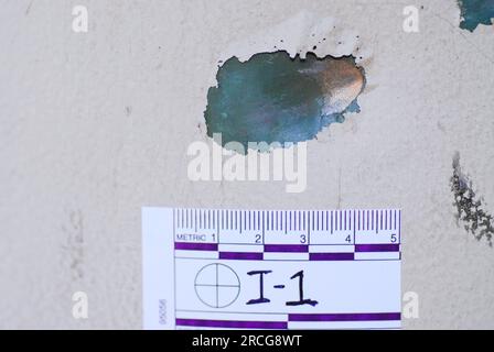 Bullet ricochet on steel Stock Photo - Alamy