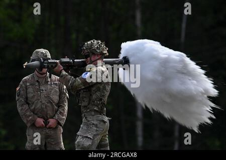 U.S. Army Spc. Jackson Jacobs, an artillery forward observer assigned ...