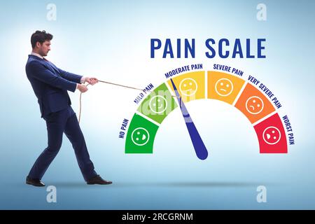 Concept of the pain scale from moderate to strong Stock Photo - Alamy