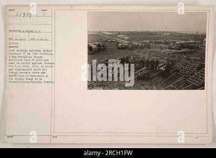 This image shows a German artillery unit from the World War I era ...