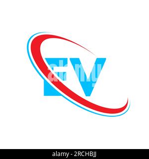 Letter EV blue logo sign. Vector logo design for business Stock Vector ...