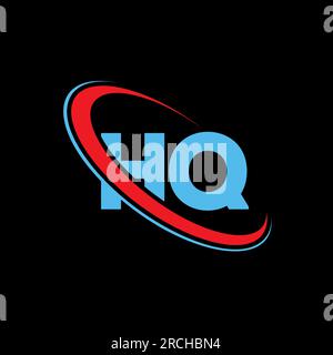 letter HQ Logo Design Linked Vector Template With Red And Black ...
