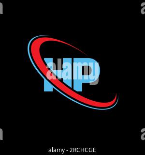 Red and Black HP H P Letter Logo Design in Black Colors. Creative ...
