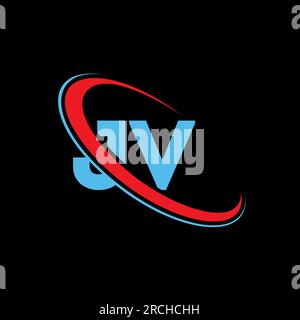 Letter JV blue logo sign. Vector logo design for business Stock Vector ...
