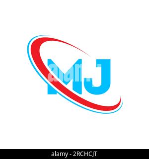 Letter MJ blue logo sign. Vector logo design for business Stock Vector ...