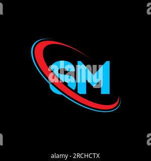 letter sm linked simple red font logo vector Stock Vector Image & Art ...