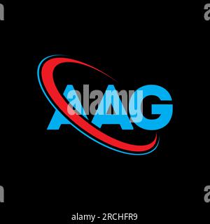 AAG circle letter logo design with circle and ellipse shape. AAG ...