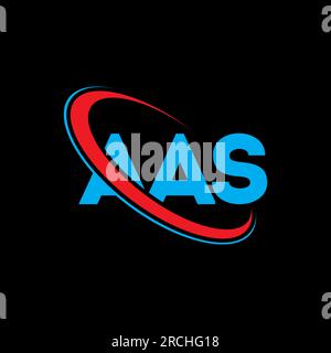 AAS circle letter logo design with circle and ellipse shape. AAS ...
