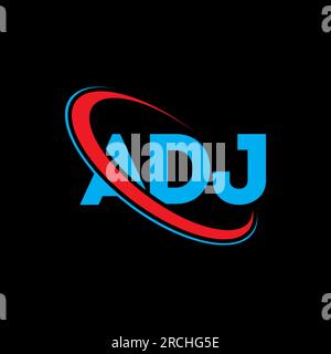 ADJ circle letter logo design with circle and ellipse shape. ADJ ...