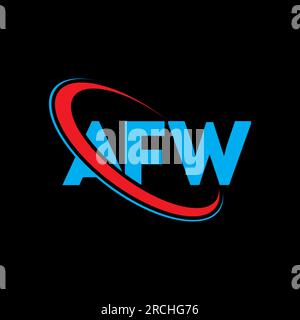 AFW circle letter logo design with circle and ellipse shape. AFW ...