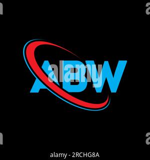 ABW circle letter logo design with circle and ellipse shape. ABW ...