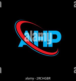 AHP circle letter logo design with circle and ellipse shape. AHP ...