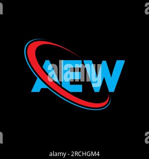 AEW circle letter logo design with circle and ellipse shape. AEW ...