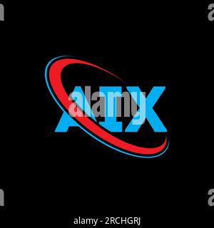 AIX circle letter logo design with circle and ellipse shape. AIX ...