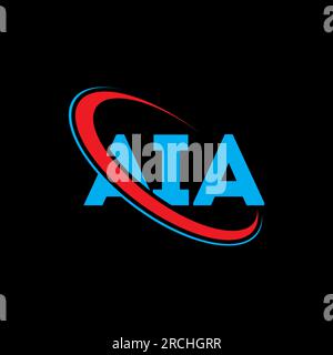 AIA circle letter logo design with circle and ellipse shape. AIA ellipse letters with ...